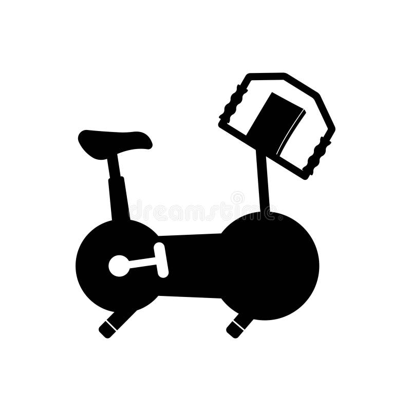 Exercise Bicycle Fitness Icon Flat Design Template Stock Illustration - Illustration of heart ...