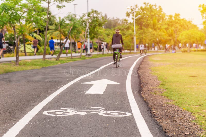 Exercise with Bicycle in Public Park, Outdoor Sport Stock Image - Image ...