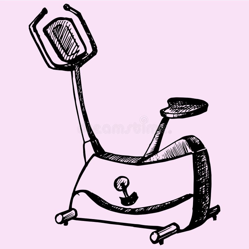 Exercise bike stock vector. Illustration of body, drawing - 83961110