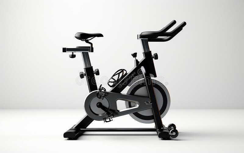 Exercise Bike Machine on a Clear Surface Stock Illustration ...