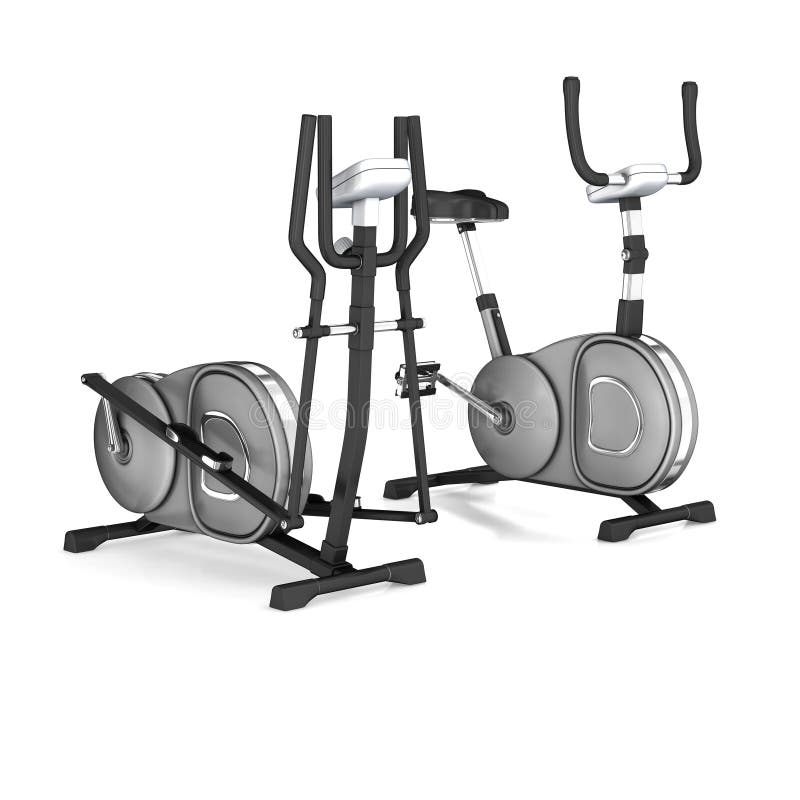 Exercise Bike, Ski Simulator Stock Illustration - Illustration of sport ...