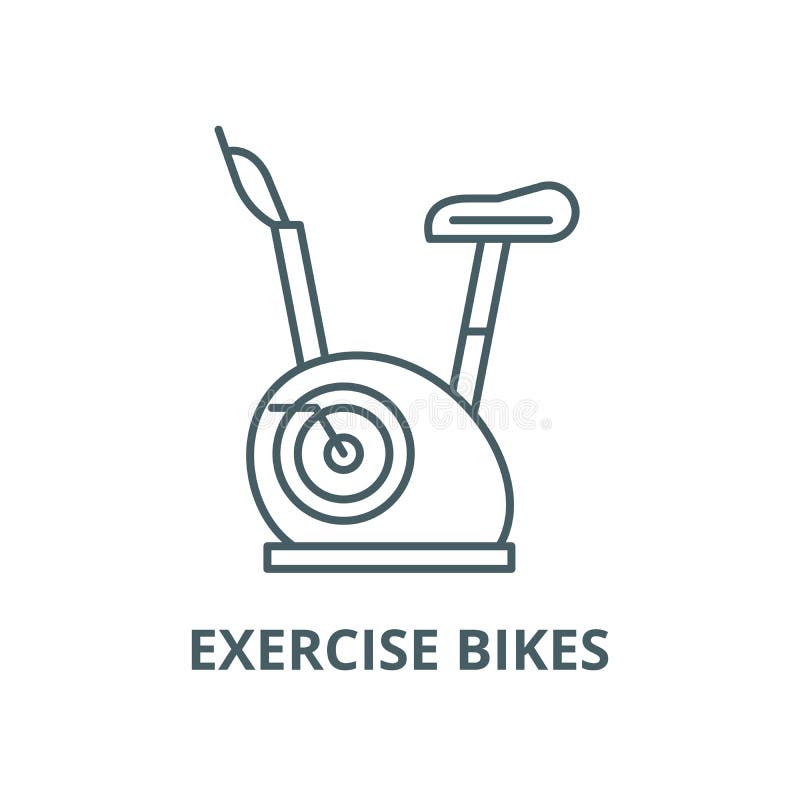 Exercise Bikes Line Icon Concept. Exercise Bikes Vector Linear ...