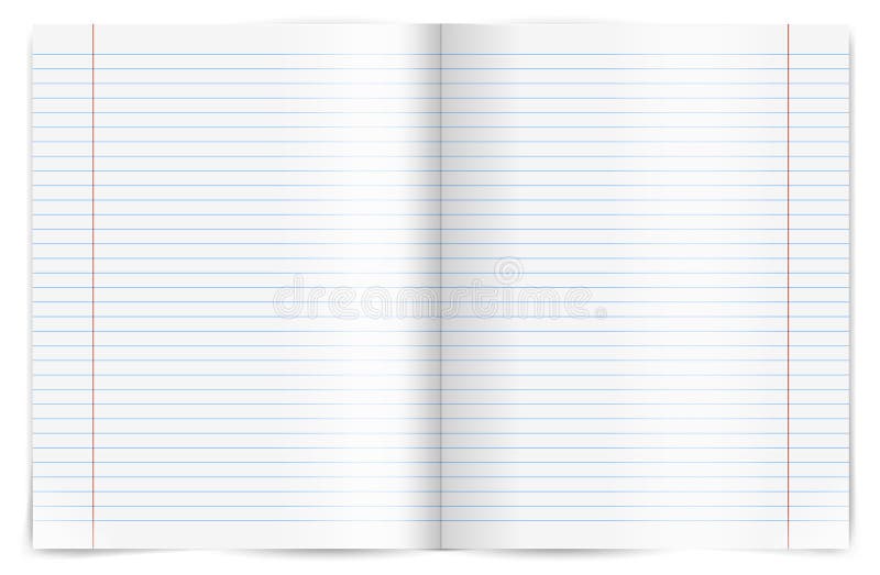 Exercise Book Paper Page with Lines Stock Vector - Illustration of ...