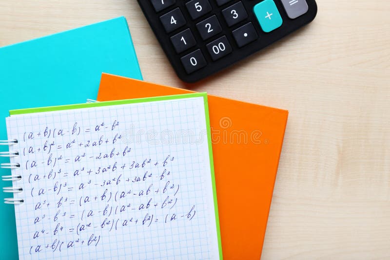 Exercise Book with Maths Formulas Stock Image - Image of equipment ...