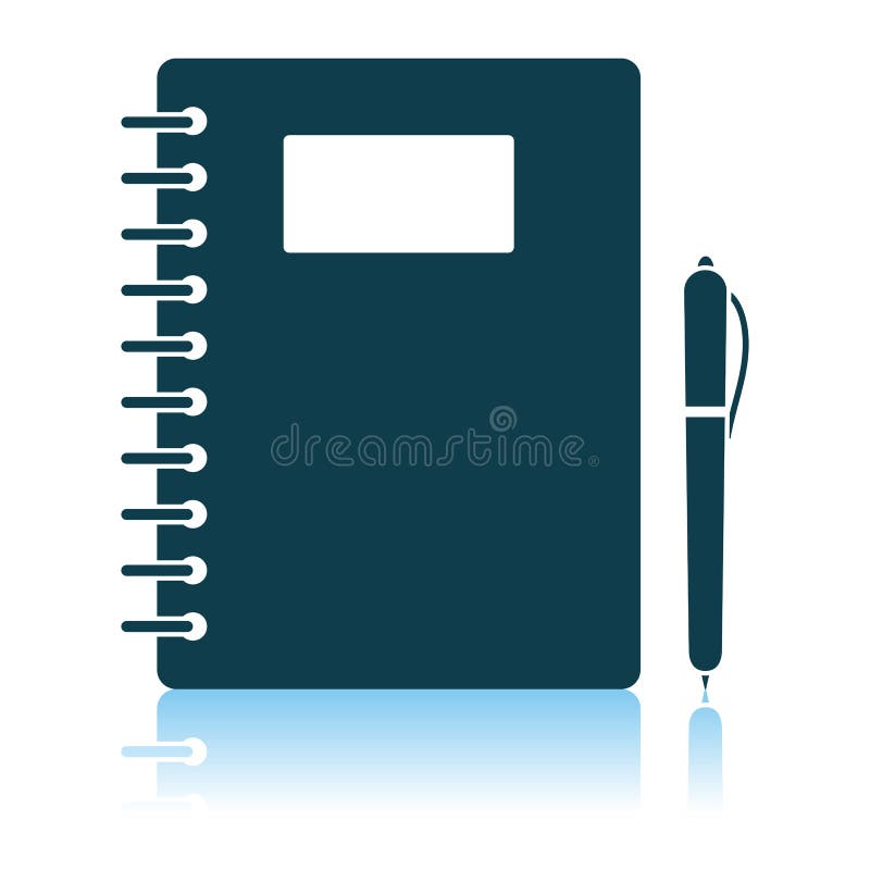 Exercise Book with Pen Icon Stock Vector - Illustration of education ...