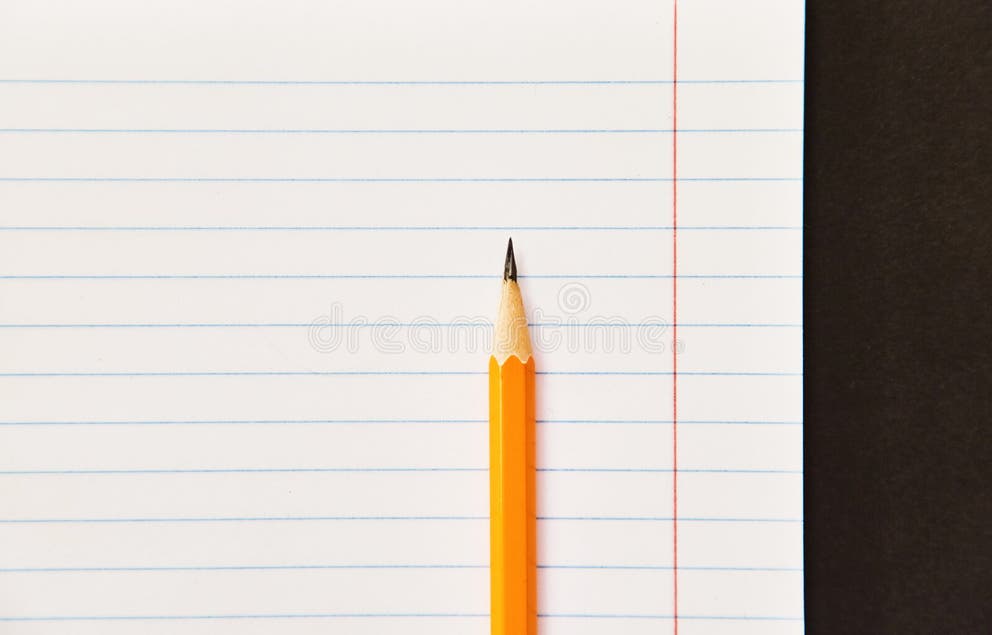 Exercise book with pencil. stock photo. Image of backdrop - 129998730