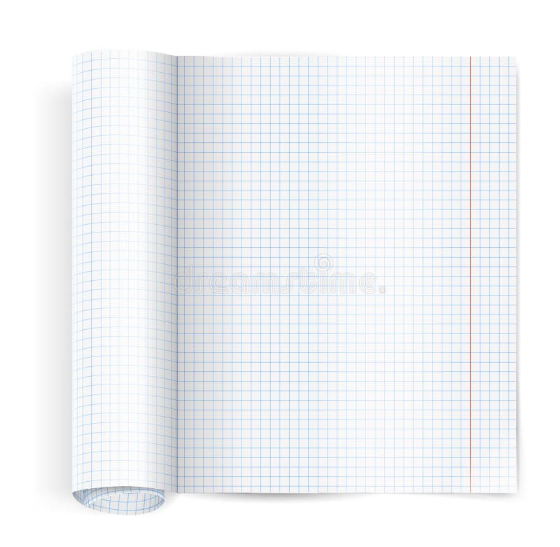 Exercise Book Paper Page with Lines Stock Vector - Illustration of ...