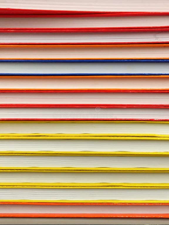 Exercise Books Stacked Different Colors Horizontal Stock Photo - Image ...