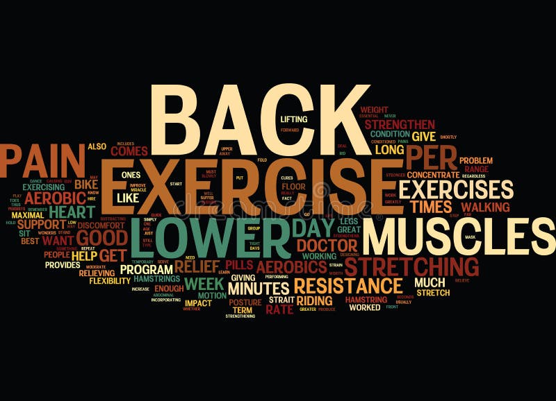 Exercise Can Help Relieve Lower Back Pain Text Background Word Cloud ...