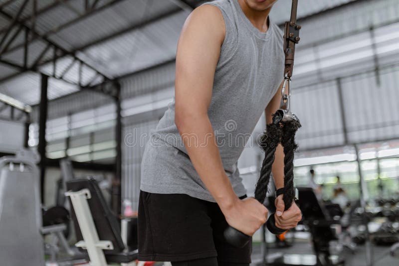 Exercise Concept the Hefty Man with His Grey Sport Top and Black Pants ...