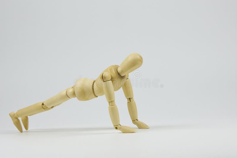 Exercise Concept, Wooden Figure Doing Physical Exercises Stock Image ...