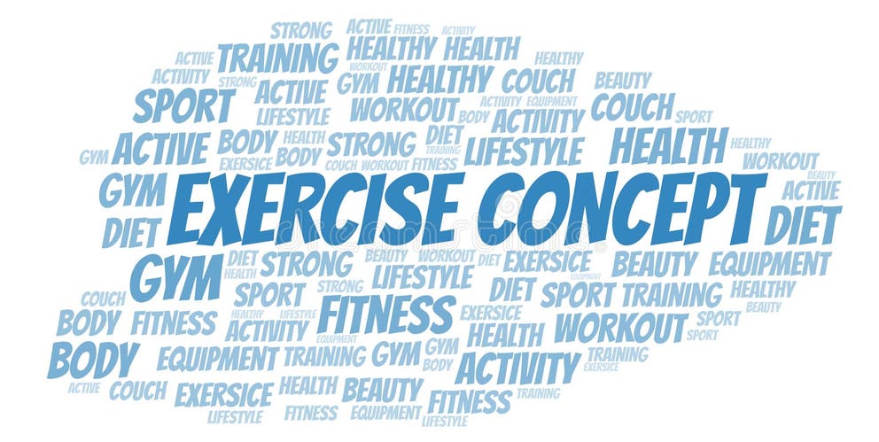 Exercise Concept Word Cloud Stock Illustration - Illustration of text ...
