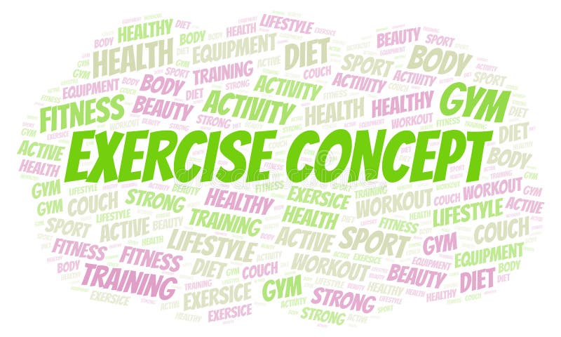 Exercise Concept Word Cloud Stock Illustration - Illustration of couch ...