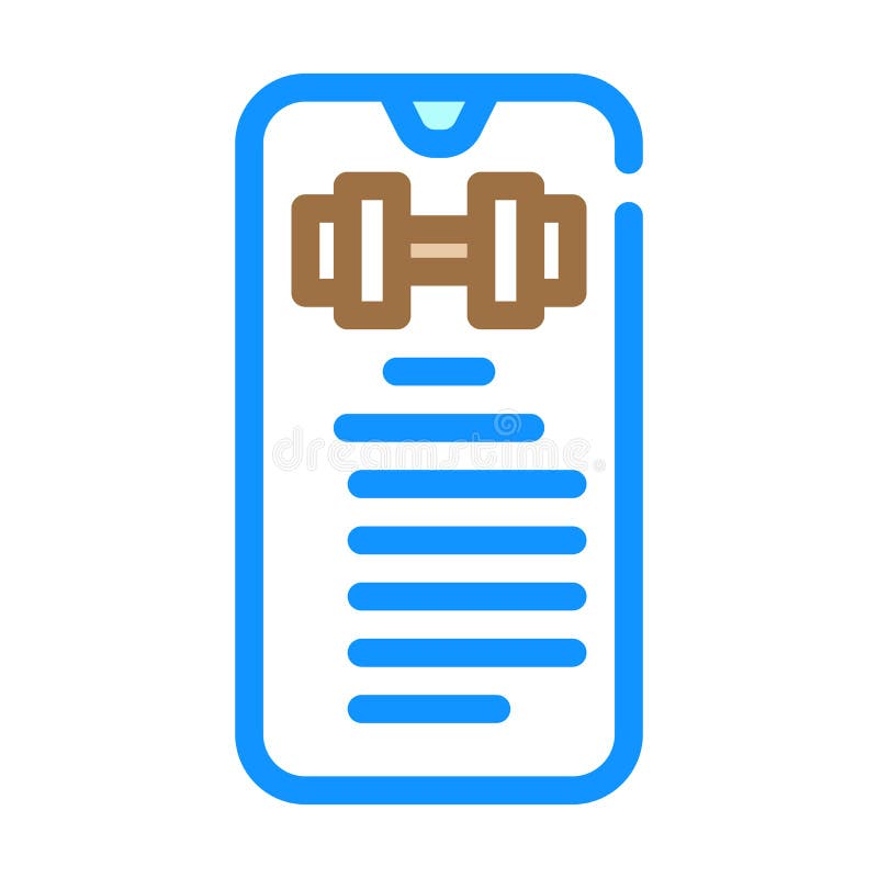 Exercise Description Smartphone App Color Icon Vector Illustration ...