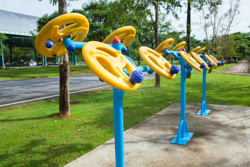 Exercise Equipment in Public Park Stock Photo - Image of equipment ...