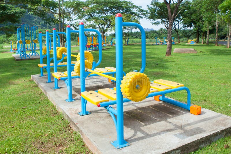 Exercise Equipment in Public Park Stock Photo - Image of equipment ...