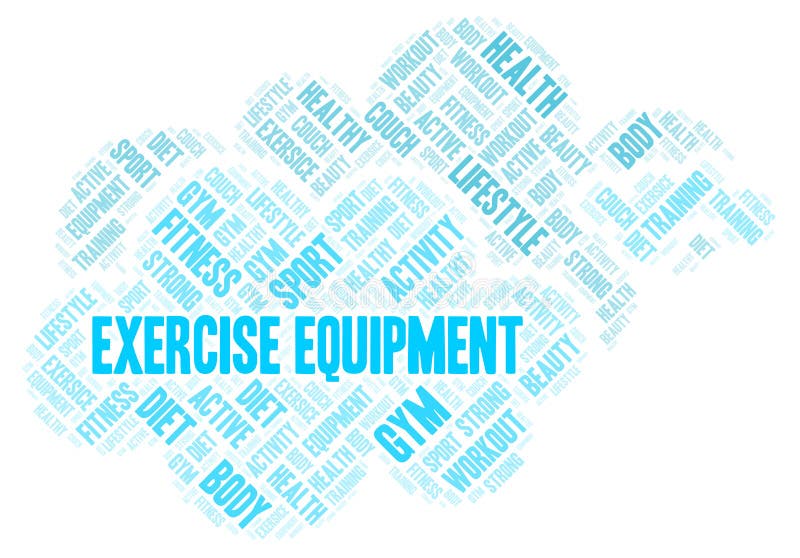 Exercise Equipment Word Cloud Stock Illustration - Illustration of ...