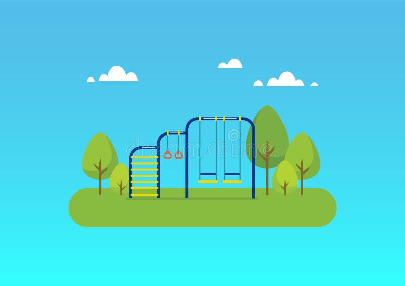 Exercise Equipments at Public Park Stock Vector - Illustration of ...