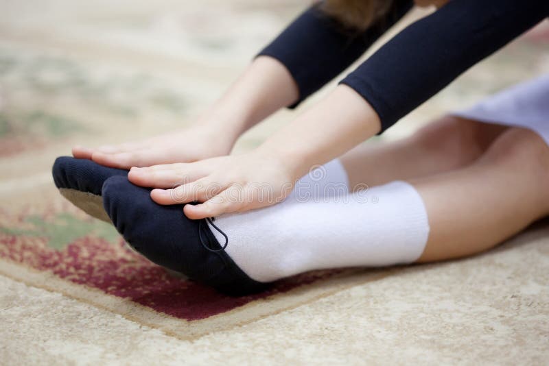 Exercise on Extension. Hands Reach for Foot Leg. Stock Photo - Image of ...