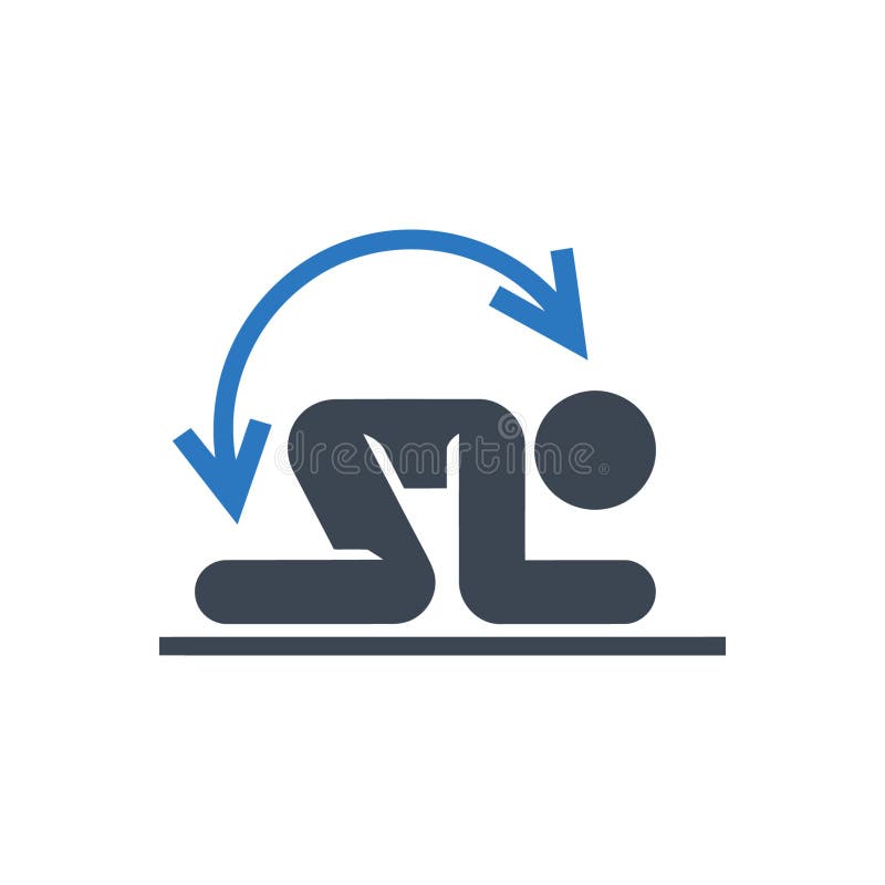 Exercise Forward Roll Icon stock vector. Illustration of stretching ...