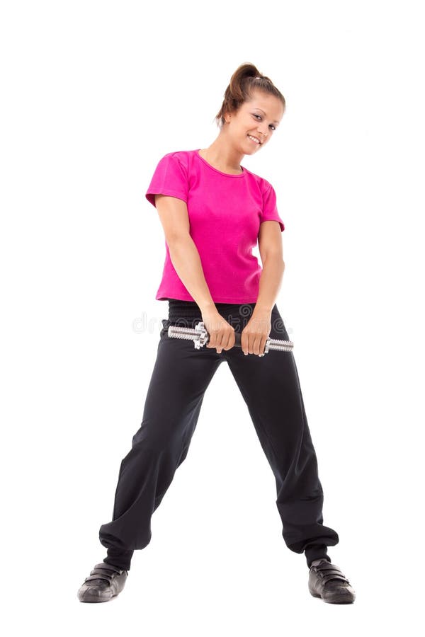 Exercise girl stock image. Image of exercising, weights - 20463955