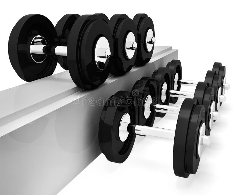 Exercise Gym Represents Workout Equipment and Exercises 3d Rendering ...