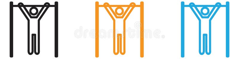 Exercise Hang Bar Icon Vector Logo Set Collection for Web App Ui Stock ...