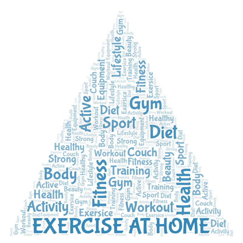 Exercise at Home Word Cloud Stock Illustration - Illustration of ...