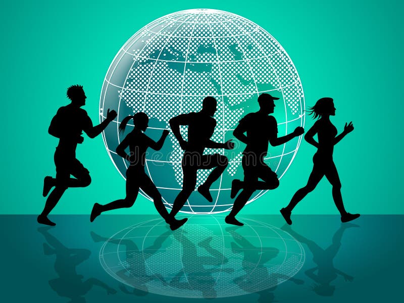 Exercise Jogging Means Get Fit and Fitness Stock Illustration ...