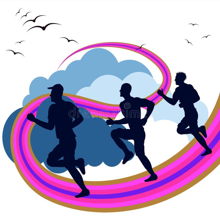 Exercise Jogging Means Get Fit and Running Stock Illustration ...