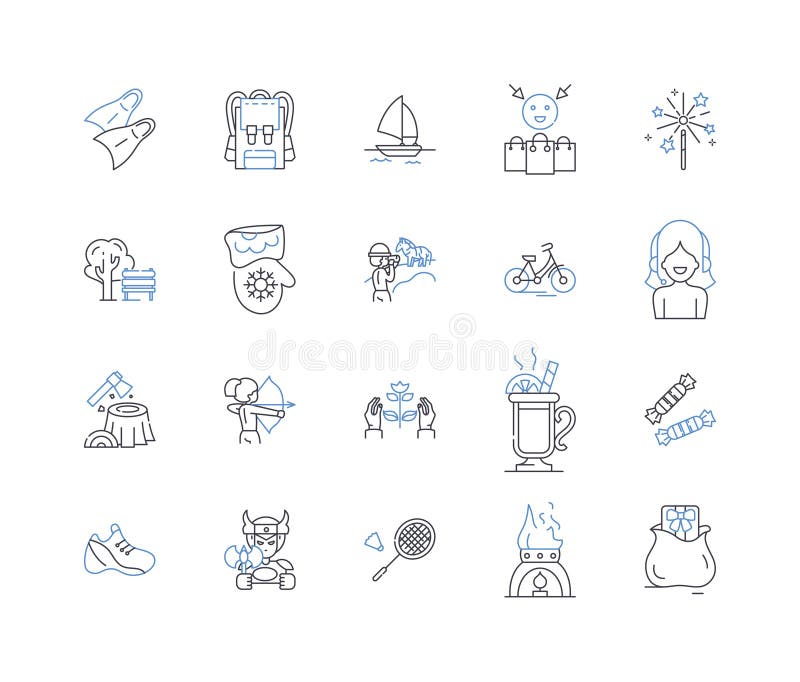 Exercise Line Icons Collection. Cardio, Strength, Flexibility ...