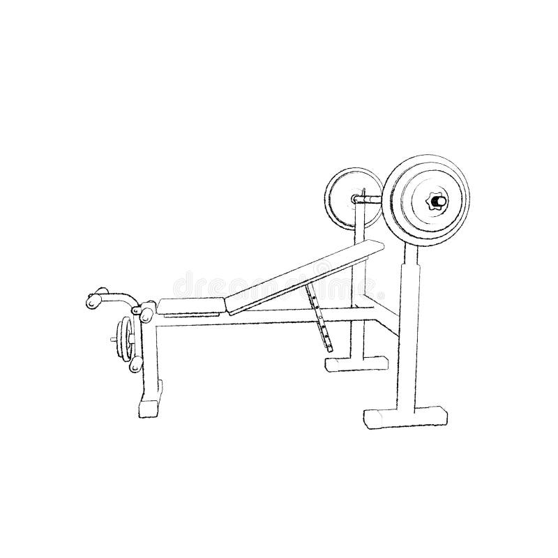 Exercise Machine.Isolated on White Background.Sketch Illustration ...