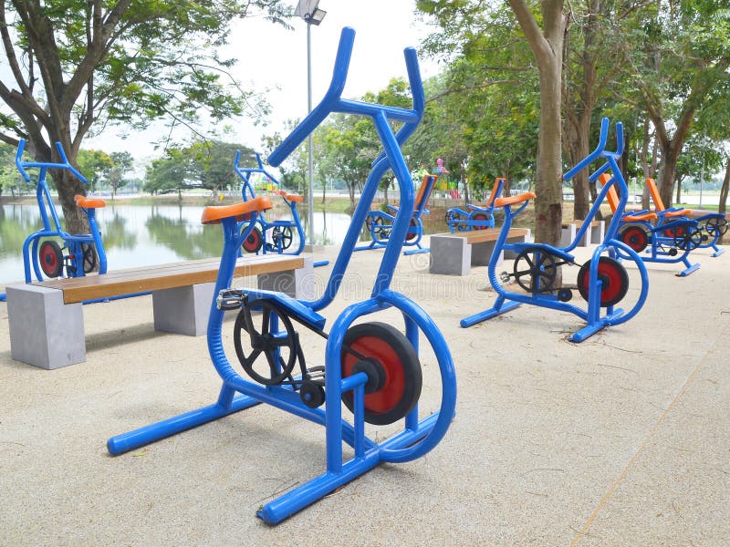Exercise Machine in the Park Stock Photo - Image of bike, fitness ...