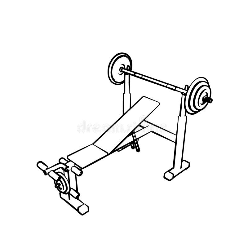 Exercise Machine.Isolated on White Background.Sketch Illustration ...