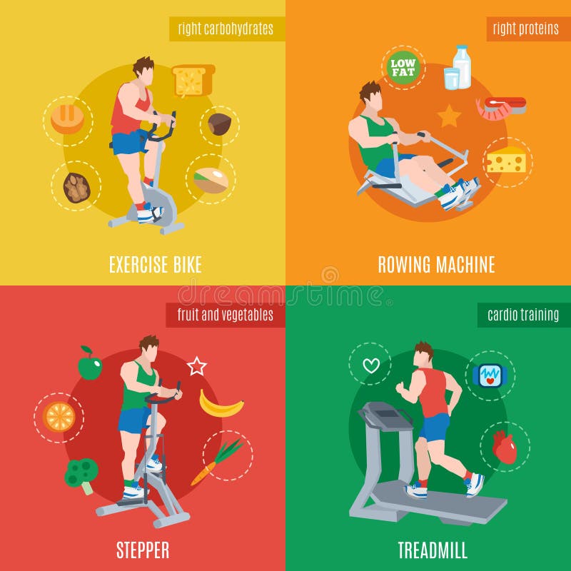 Exercise Machines Set stock vector. Illustration of icons - 51225718