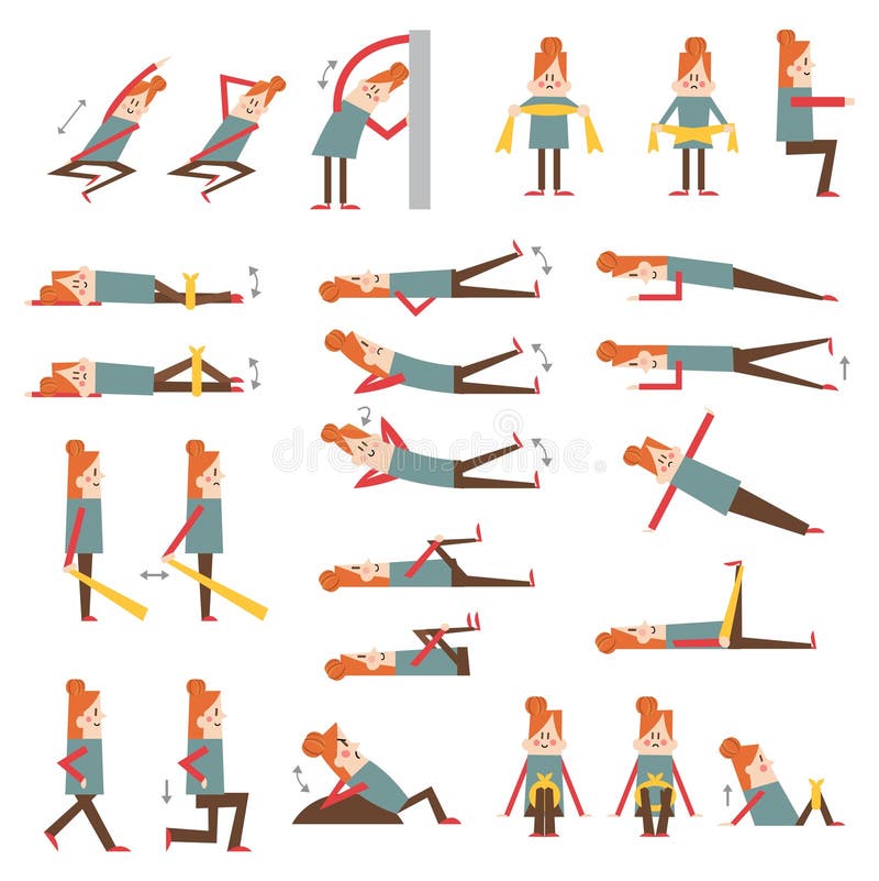 Exercise Motions stock illustration. Illustration of acting - 68722623