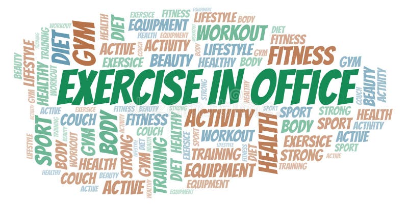 Exercise in Office Word Cloud Stock Illustration - Illustration of card ...
