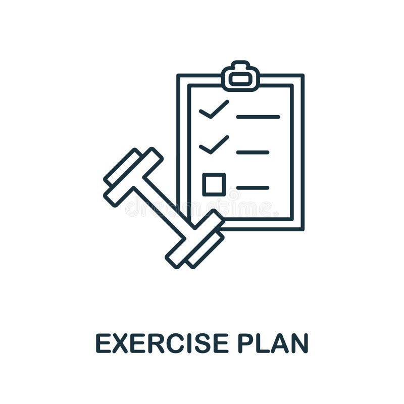 Exercise Plan Line Icon. Monochrome Simple Exercise Plan Outline Icon ...