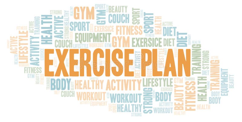 Exercise Plan word cloud stock illustration. Illustration of colors ...