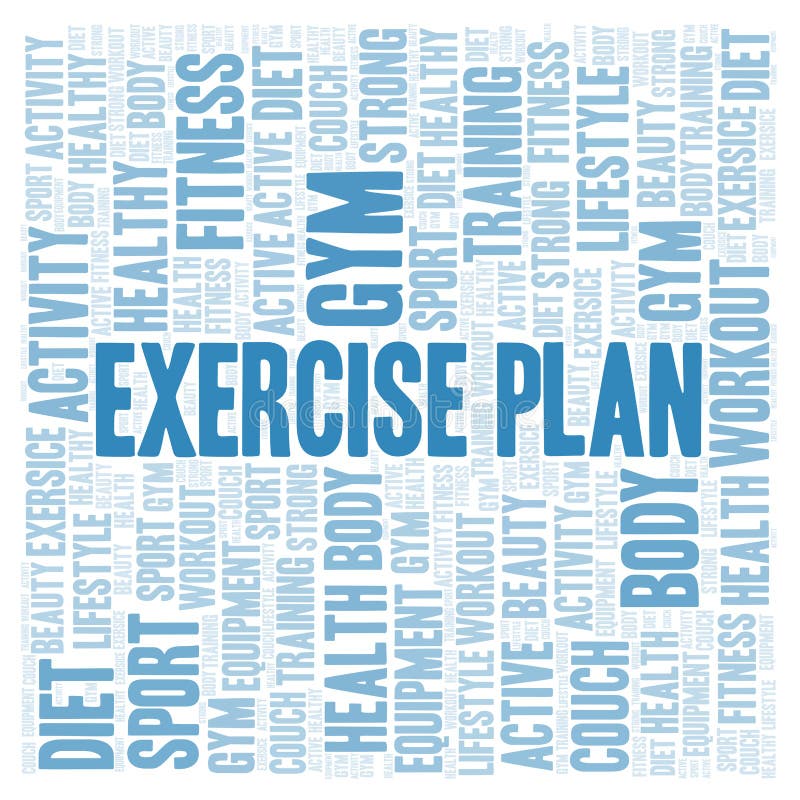 Exercise Plan word cloud stock illustration. Illustration of font ...