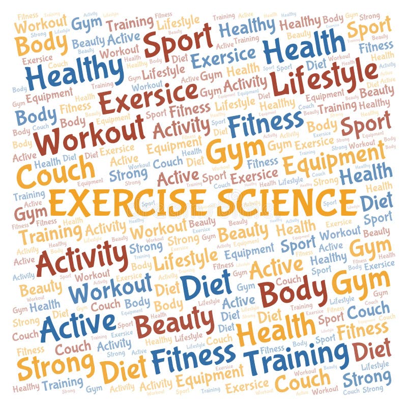 Exercise Science Word Cloud Stock Illustration - Illustration of couch ...