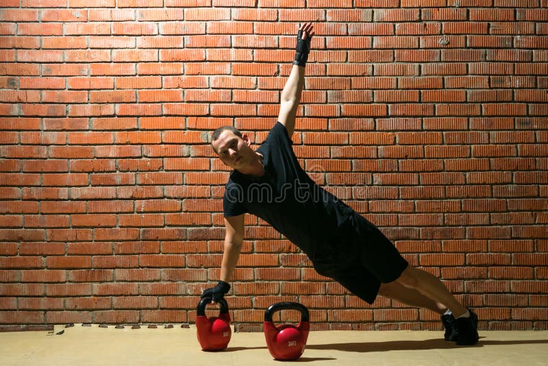 Exercise Sports Side Bar Exercises on Dumbbells Stock Photo - Image of ...