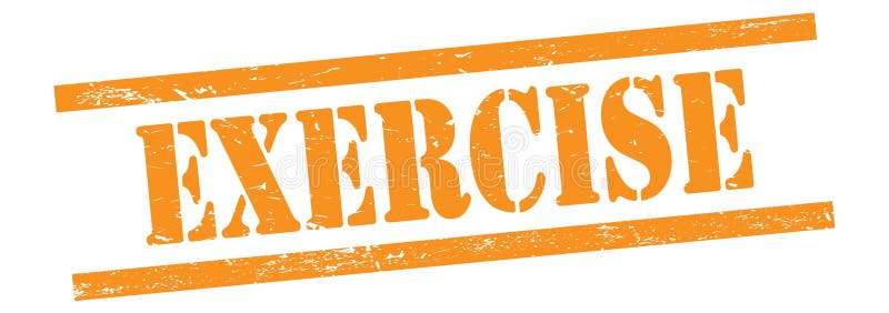 EXERCISE Text on Orange Grungy Lines Stamp Stock Illustration ...