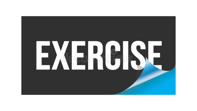 EXERCISE Text Written on Black Blue Sticker Stock Illustration ...
