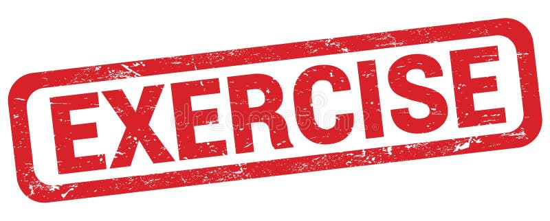 EXERCISE Text Written on Red Rectangle Stamp Stock Illustration ...