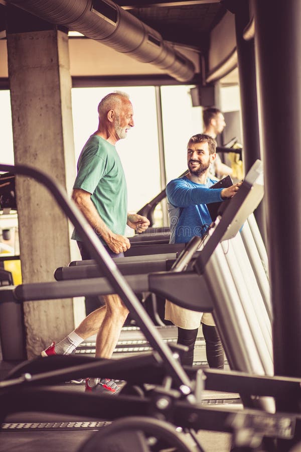 Exercise on treadmill. stock photo. Image of relaxation - 120294750
