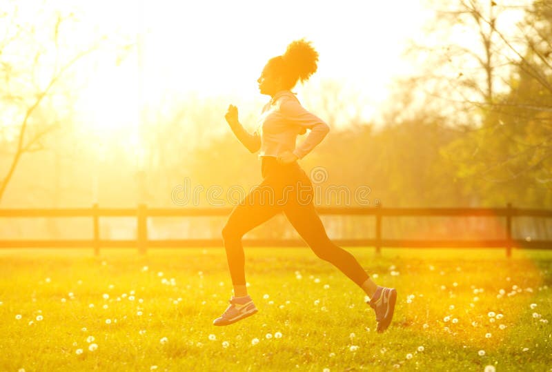 Exercise Woman Running Outdoors Stock Photo - Image of adult, people ...