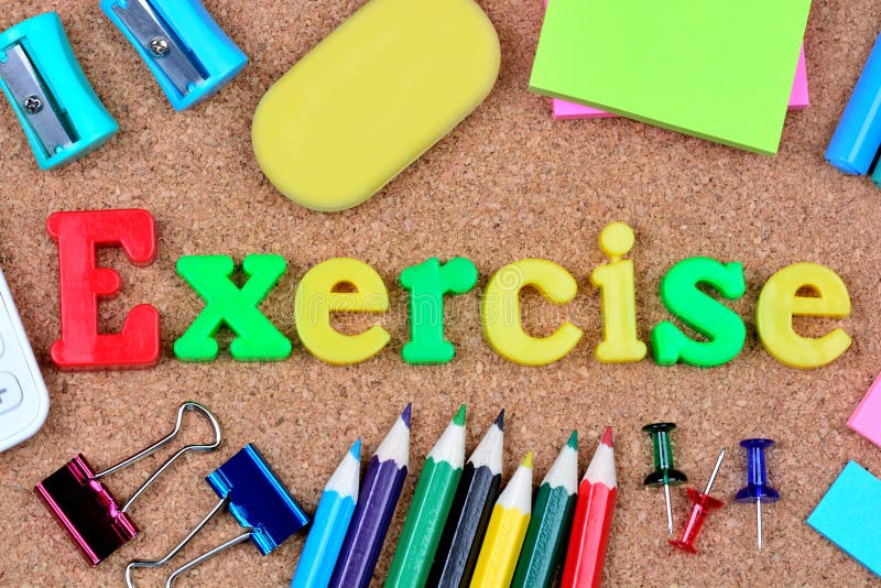 Exercise Word Written on Wood Block. Exercise Text on Table, Concept ...