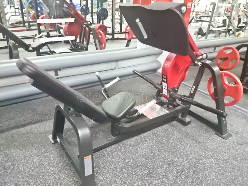 Exerciser Leg Press To Work the Thigh Muscles Stock Photo - Image of ...