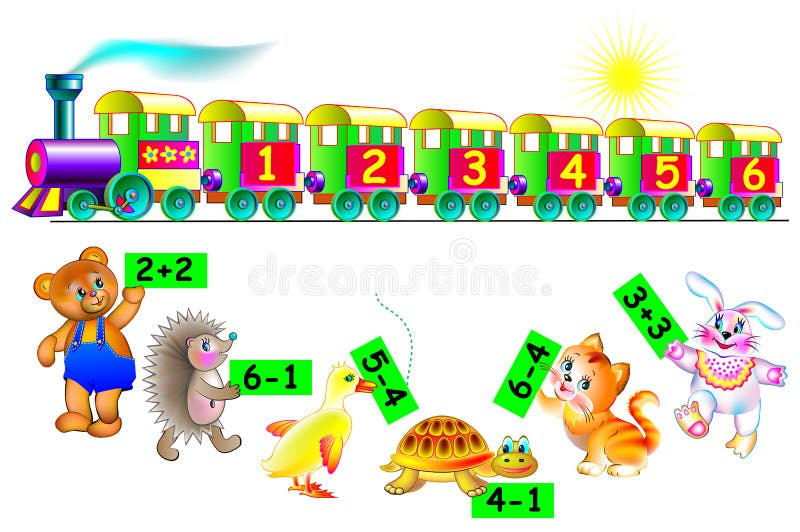 Exercises for Children - Needs To Paint Image in Relevant Colors. Stock ...